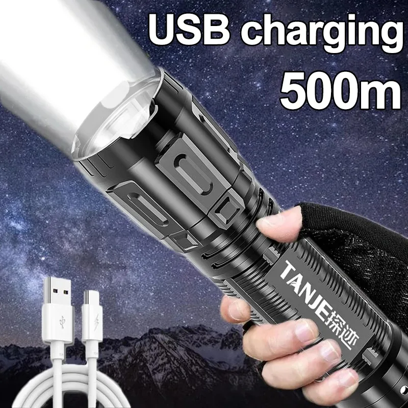 Ultra-Bright-Mini-LED-Flashlights-USB-Rechargeable-Lamp-Portable ...
