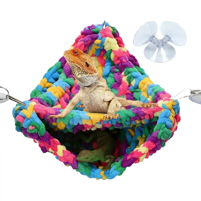Double-Layered-Bearded-Dragon-Hammock-Soft-Hand-Woven-Swing-Bed-Reptile ...