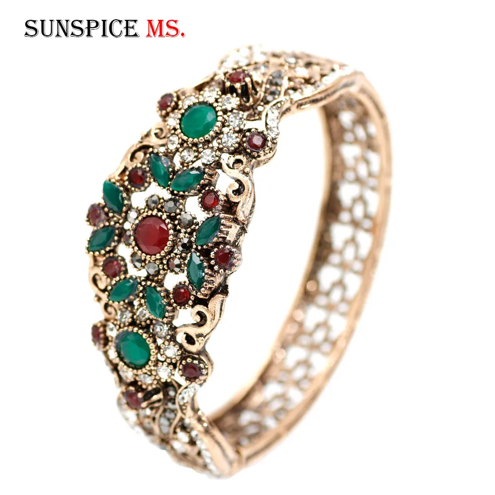Sunspicems-Chic-Turkish-Bangle-Cuff-Bracelet-For-Women-Antique-Gold ...