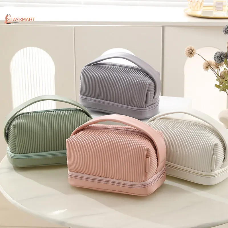 Cream-Toast-Make-up-Bag-Large-Capacity-Water-Proof-PU-Leather-Cosmetic ...