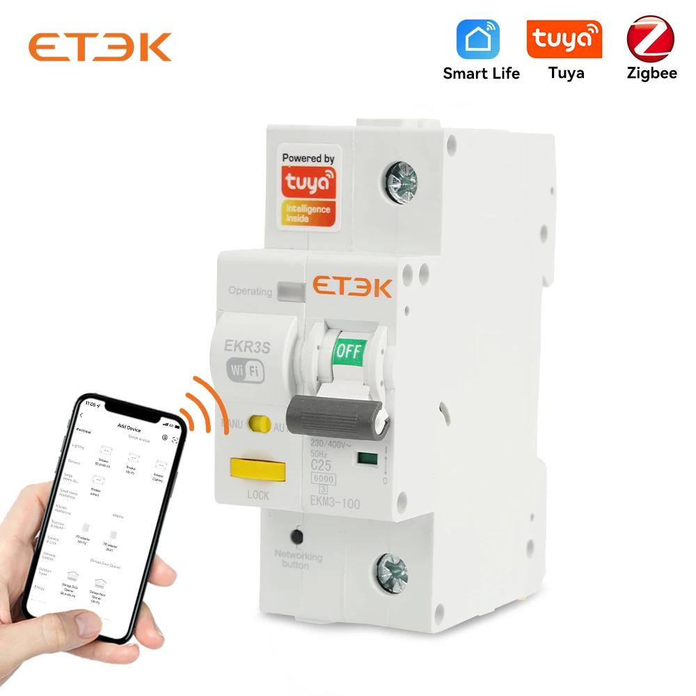 ETEK TUYA MCB With metering Smart Miniature Circuit Breaker AC Type ...