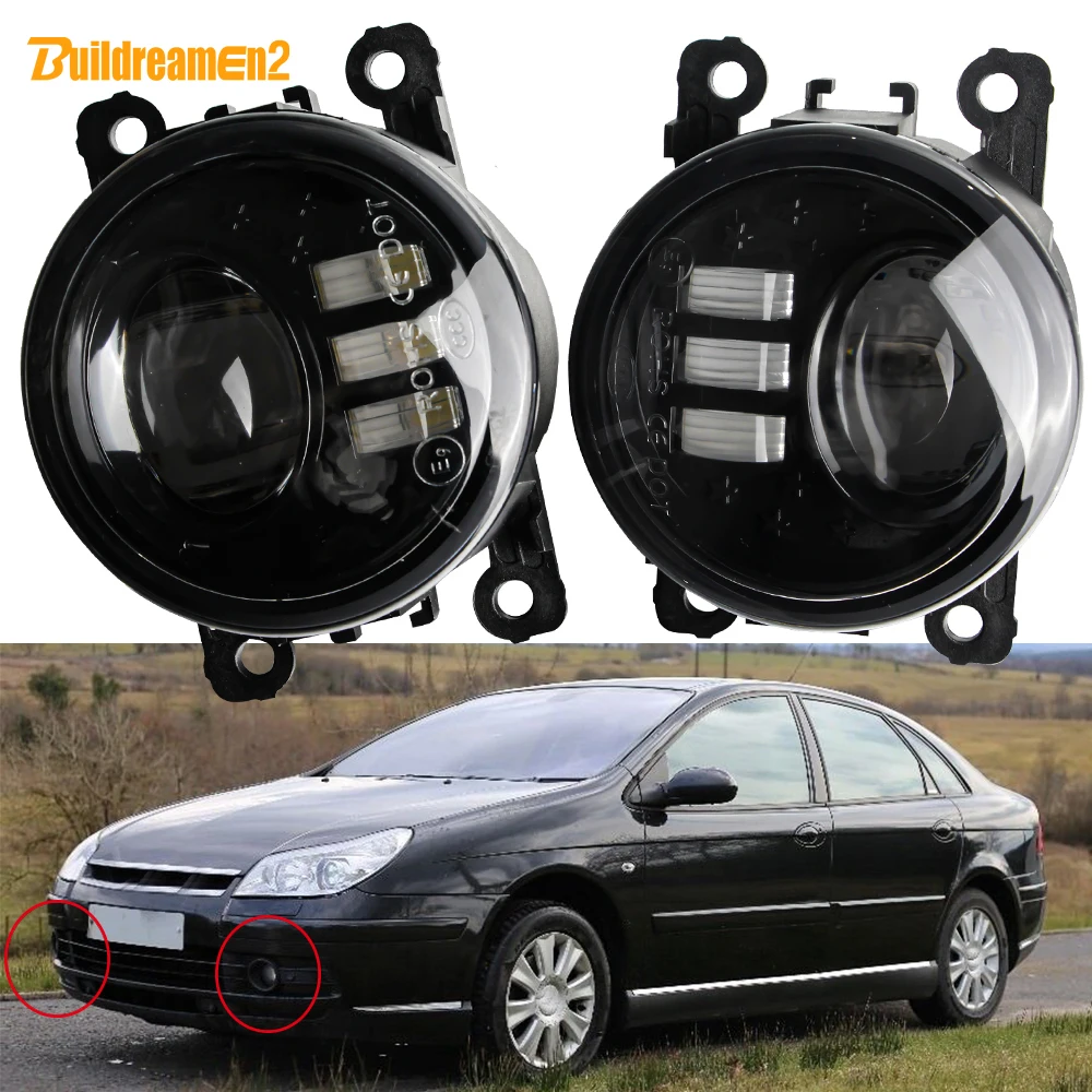 2-X-90MM-Round-Car-Driver-Passenger-LED-Lens-Fog-Light-Lamp-DRL-30W-H11 ...