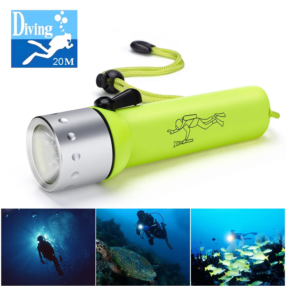 LED Diving Flashlight Lamp Waterproof scuba Diver Flashlight underwater ...