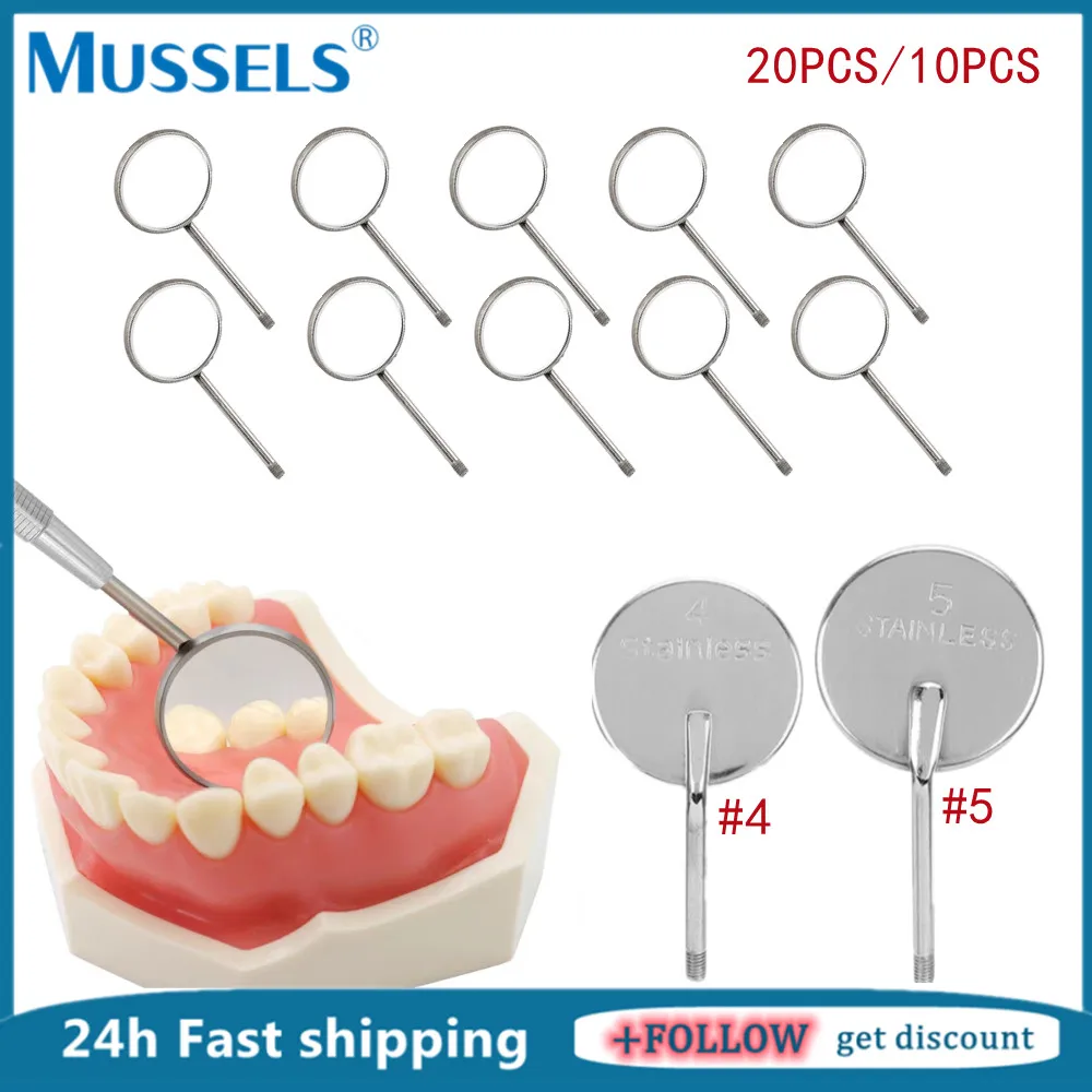 Dental-Mouth-Mirror-Stainless-Steel-Reflector-Plain-Surface-Exam-Oral ...