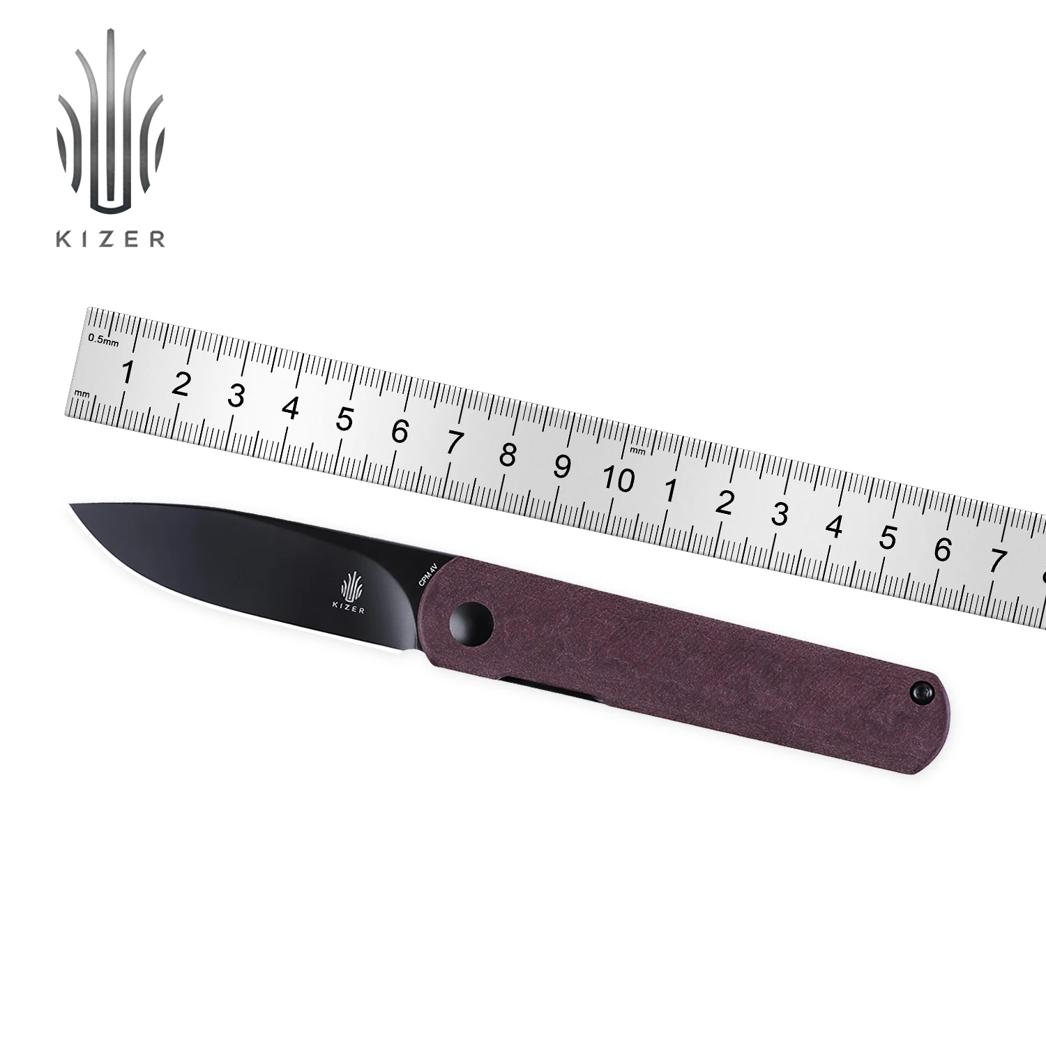 Kizer-EDC-Pocket-Knives-Ki3499R3-Feist-Folding-Knife-Red-Richlite ...