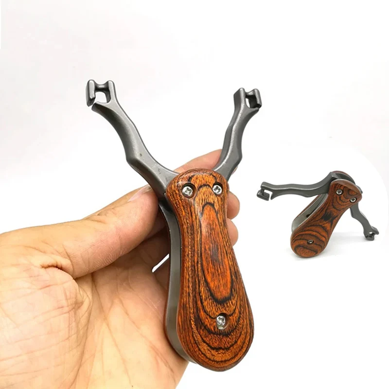 Portable-Stainless-Steel-Foldable-Small-Slingshot-Wooden-Patch ...