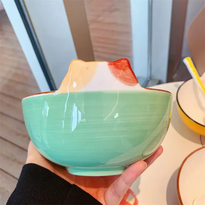 Cute-Cartoon-Children-s-Ceramic-Bowl-High-Aesthetic-Value-Girl-Heart ...