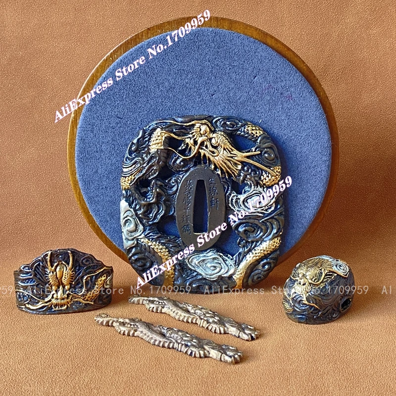 A-Set-Japanese-Katana-Samurai-Sword-Hand-Guard-Fittings-Universal-High ...