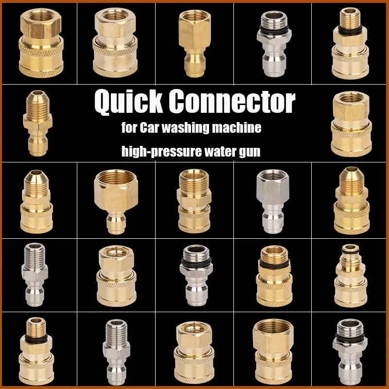 1/4" Brass High Pressure Quick Connector Car washer Adapter Foam kettle ...