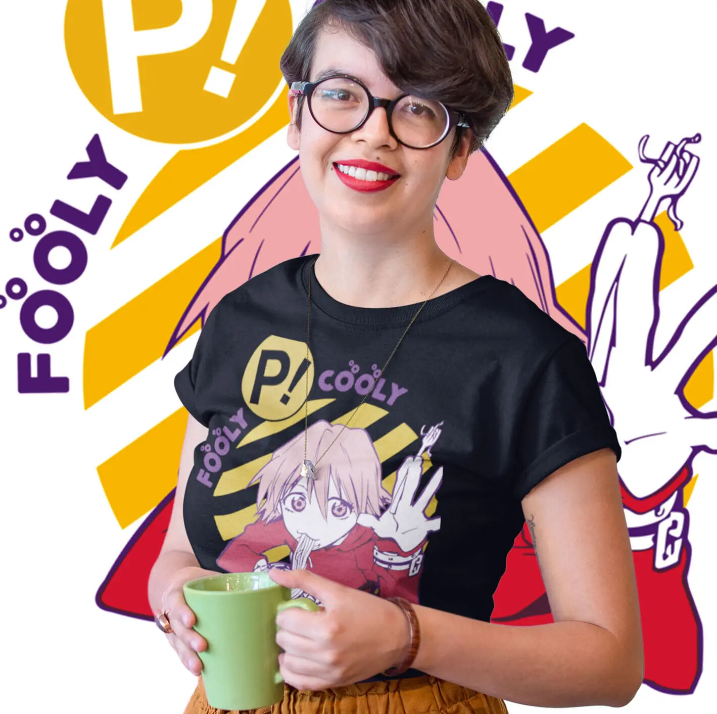 FLCL-Haruko-Fooly-Cooly-Anime-Haruko-New-T-Shirt-Haruhara-Gainax-Black ...