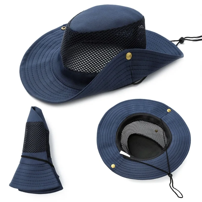Men Women Outdoor Beach Seaside Sun Hat Shade Breathable Bucket Hat ...