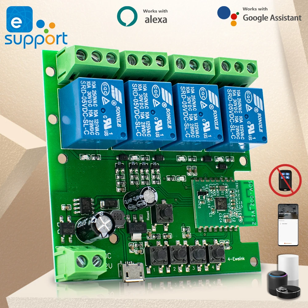 4-Channel-Smart-Remote-Control-Switch-WIFI-Relay-Module-Interrupter ...