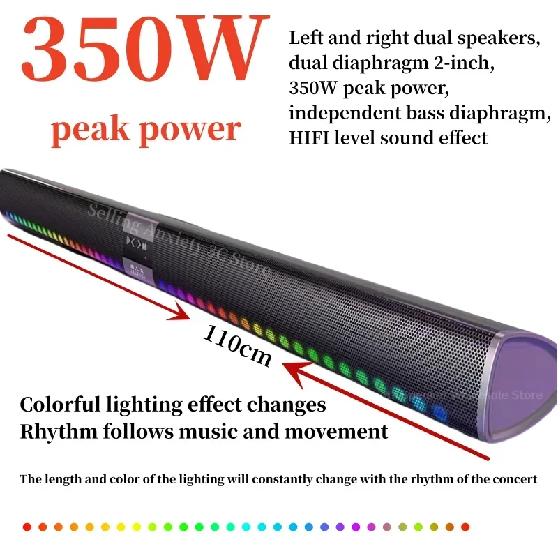 Alto-falante-Bluetooth-com-luz-colorida-LED-Echo-Wall-Sound-System ...