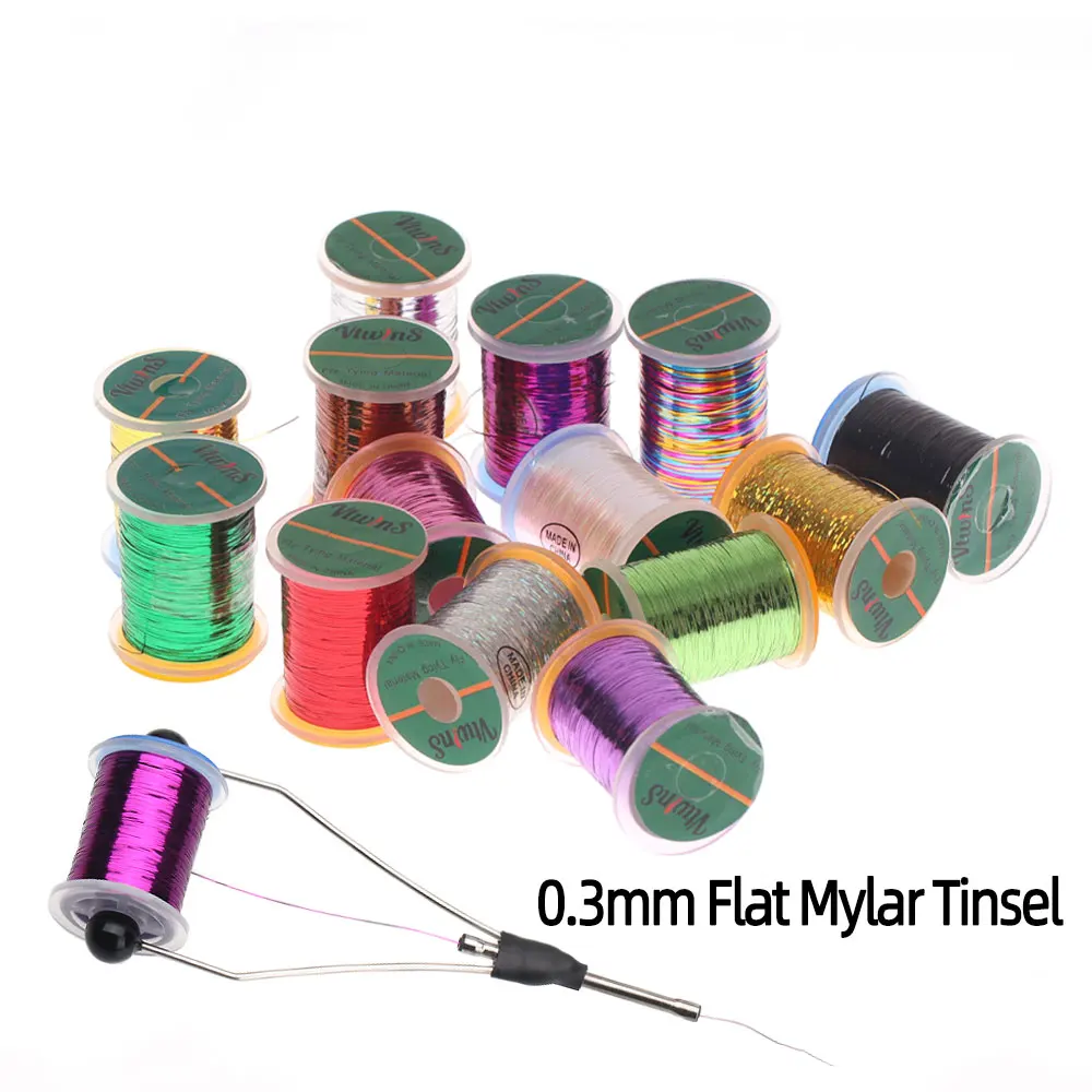 1PC 0.3mm Wide Flat Mylar Tinsel Holographic Flashabou Tinsel Fly Tying ...