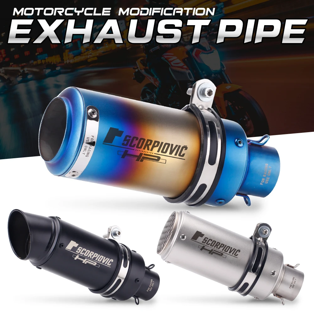 Motorcycle-exhaust-pipe-51mm-60mm-exhaust-pipe-with-db-killer-carbon ...