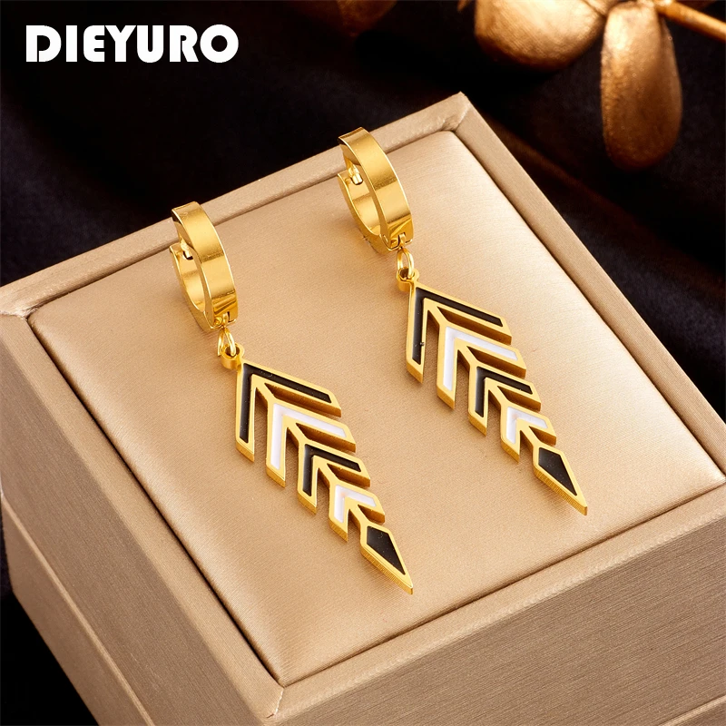 Dieyuro 316l Stainless Steel Earrings | Stainless Steel Earrings Women - 316l - Aliexpress