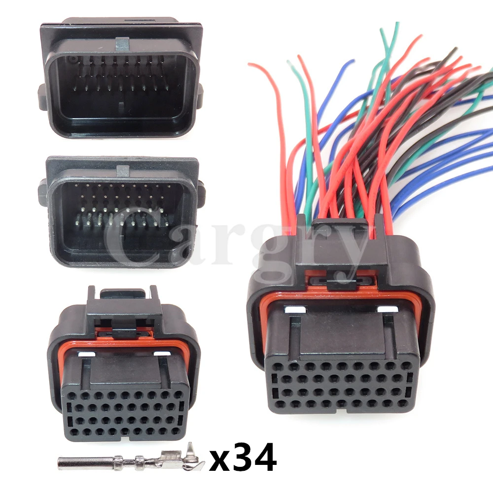 1 Set 34p Car Pcb Sealed Wiring Connector 4-1437290-0 Automobile Male ...
