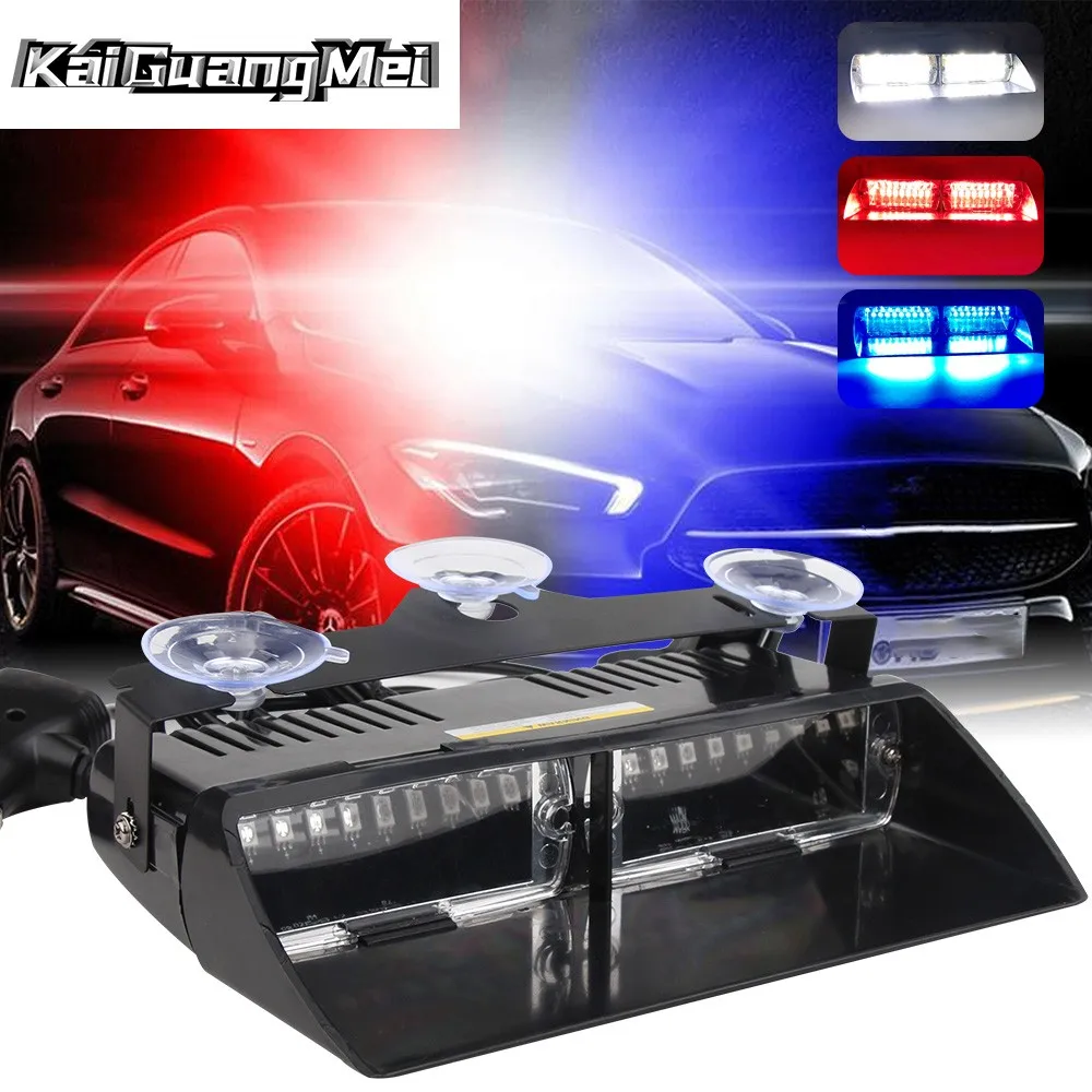 Car-LED-Strobe-Emergency-Light-Truck-Police-Warning-Lamp-16LED-Glass ...