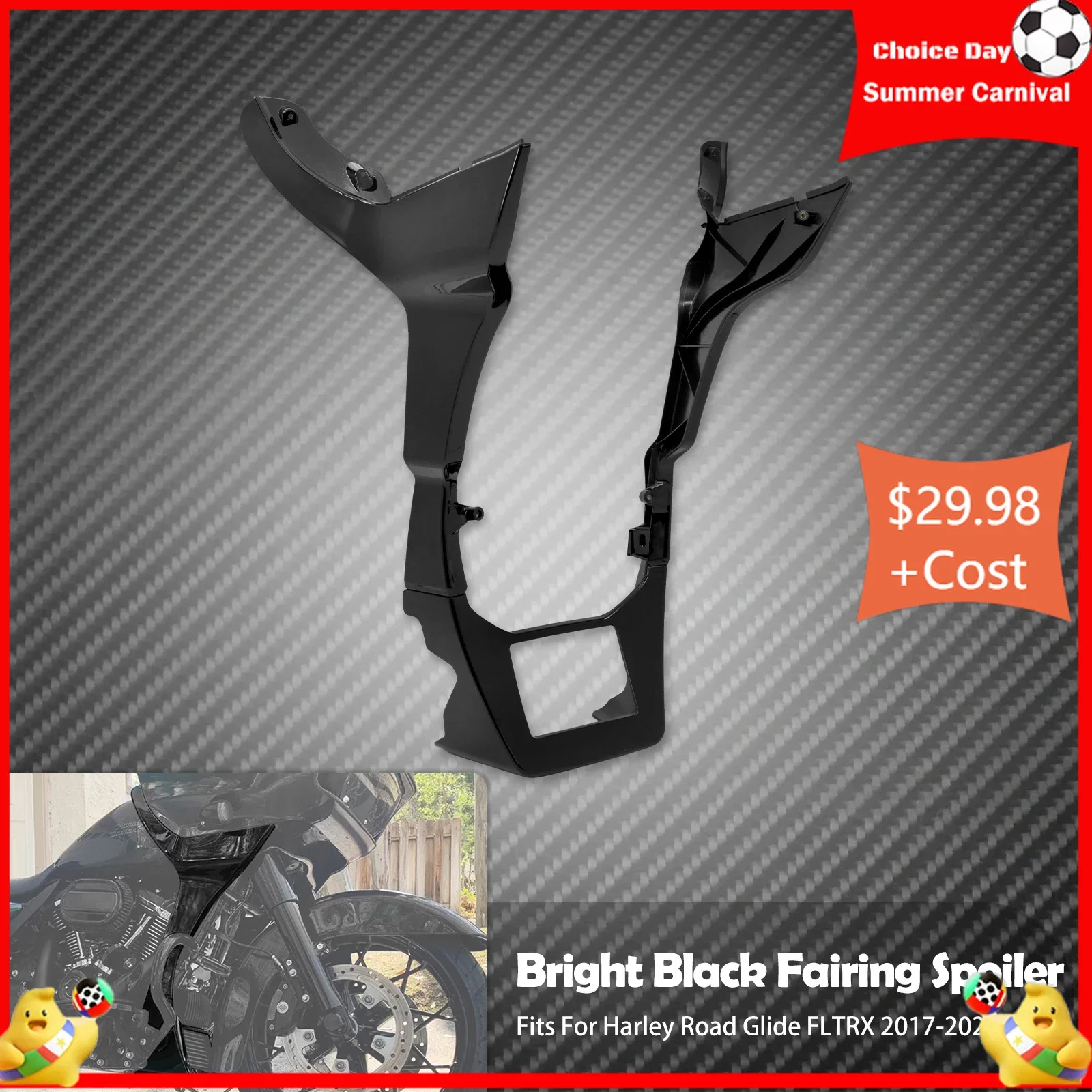 Motorcycle-Vivid-Black-Fairing-Spoilers-Cover-For-Harley-Touring-Road ...