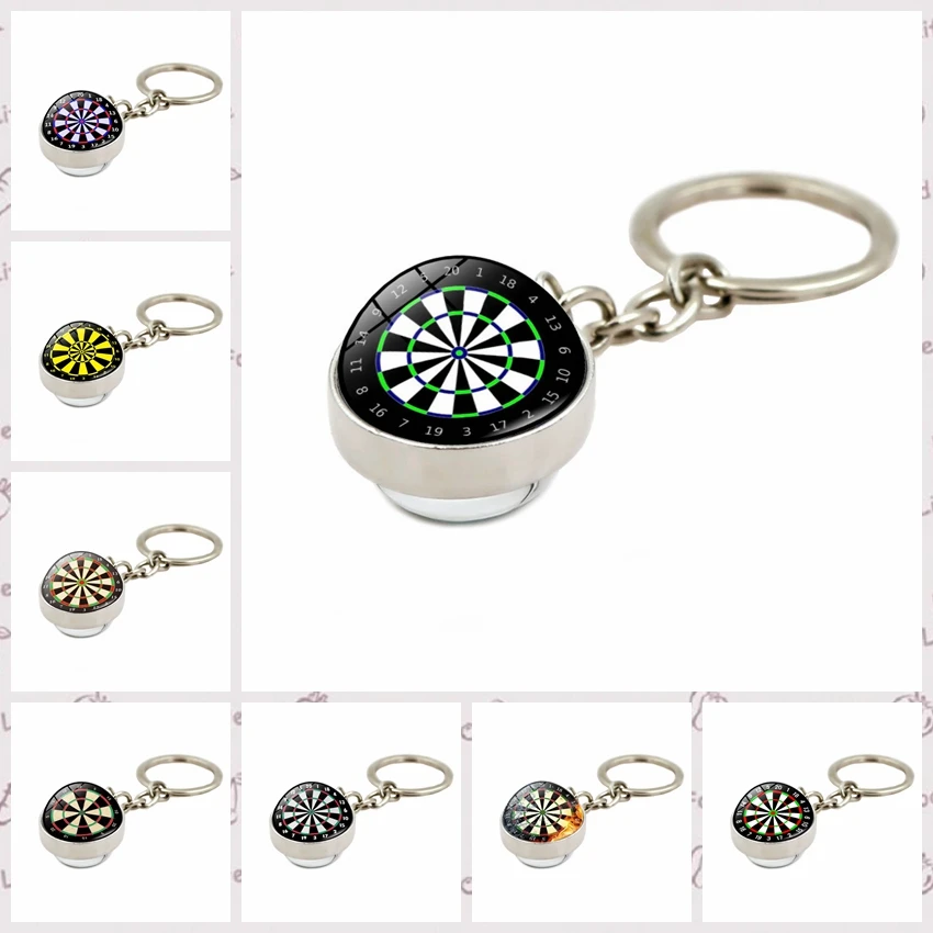 Fashion-Jewelry-Glass-Pendant-Metal-Key-Chain-Dart-Pan-Dart-Target ...