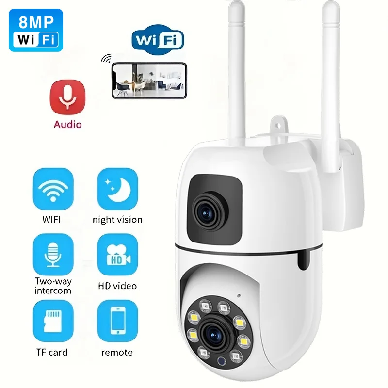 8MP-Dual-Lens-Wifi-Camera-Smart-Home-Night-Vision-Dual-Screen-Outdoor ...