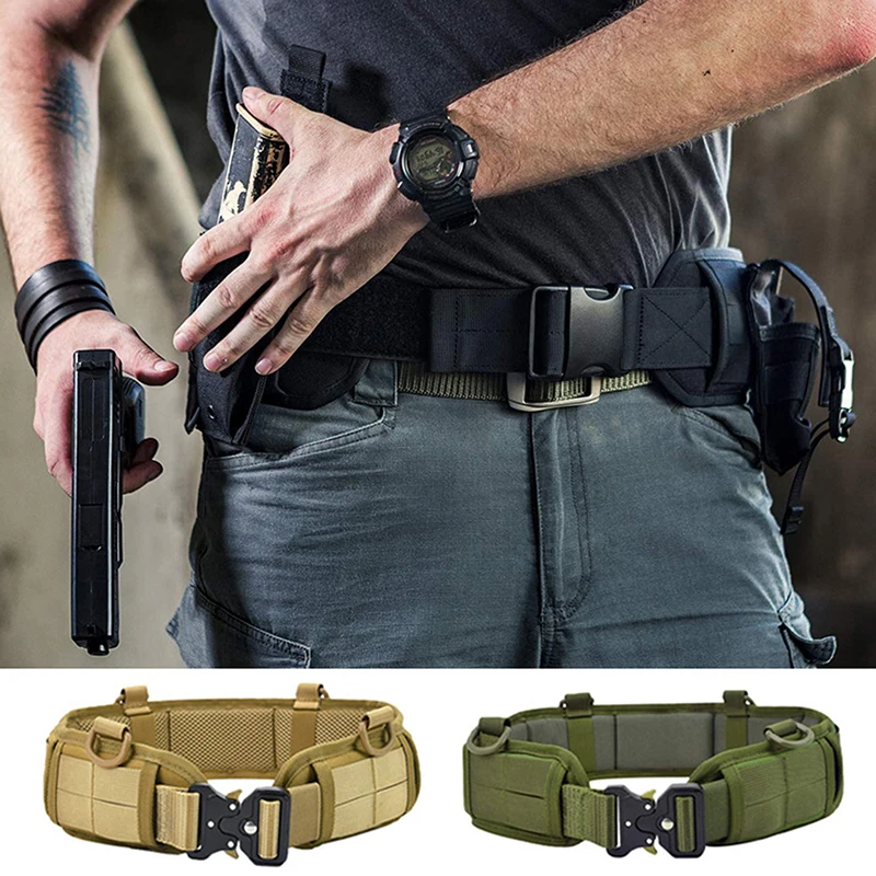 Military-Tactical-Belt-Men-Battle-Belt-Hunting-Padded-Waist-Belt-Set ...