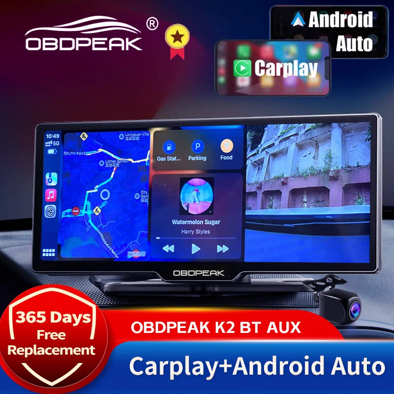 Caméra de tableau de bord K2 4K 2160P miroir de voiture enregistrement vidéo Carplay et Android ...