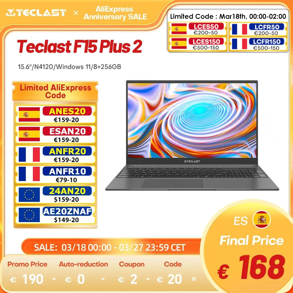 Teclast-F15-Plus-2-Laptop-15-6-Inch-Windows-11-8Gb-Ram-256Gb-Ssd ...