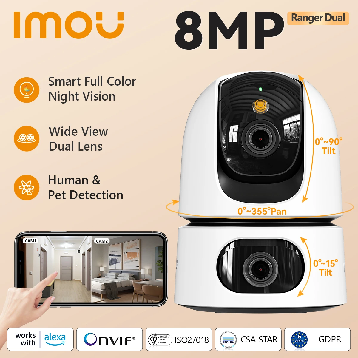 IMOU-Ranger-DuaI-8MP-Indoor-Camera-Smart-Full-color-Night-Vision-Wide ...