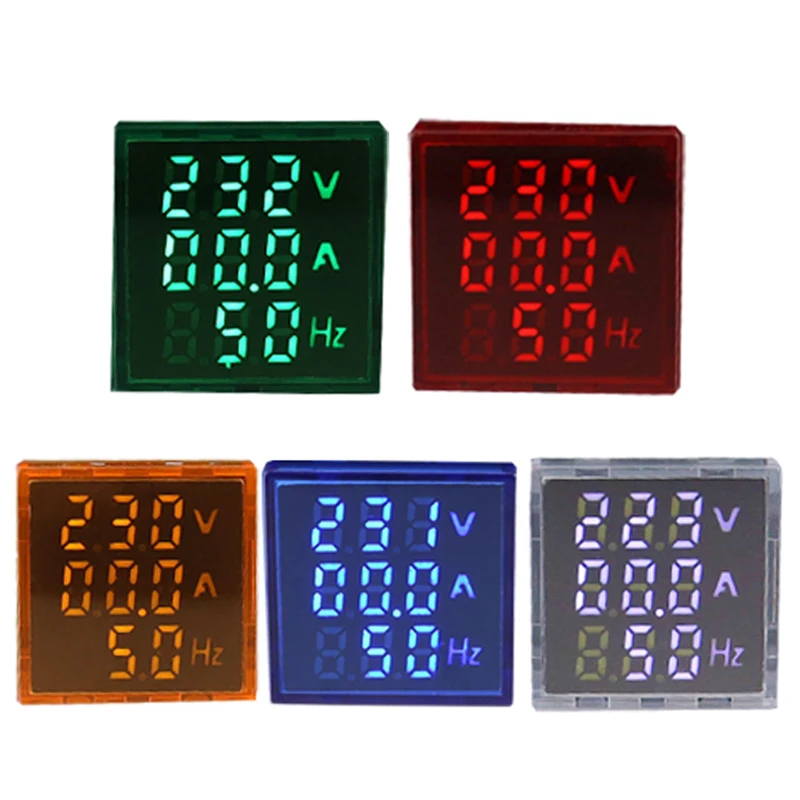AC-60-500V-1-100A-LED-Digital-Voltmeter-Ammeter-Hertz-HZ-Signal-Lights ...
