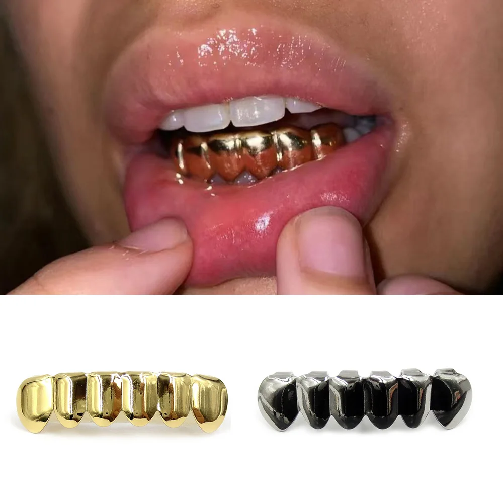 RACHELZ-Hip-Hop-Classic-Bottom-Teeth-Grillz-Caps-Gold-Silver-Black ...