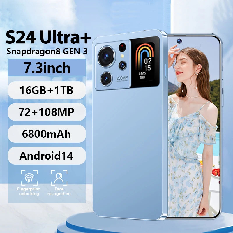 New-5G-S24-Ultra-Smartphone-7-3inch-Global-Version-16G-1TB-Snapdragon8 ...