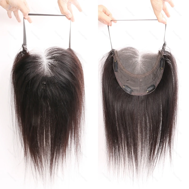 Lace Front Topper Real Human Hair Toppers For High Foreheads Adjustable ...