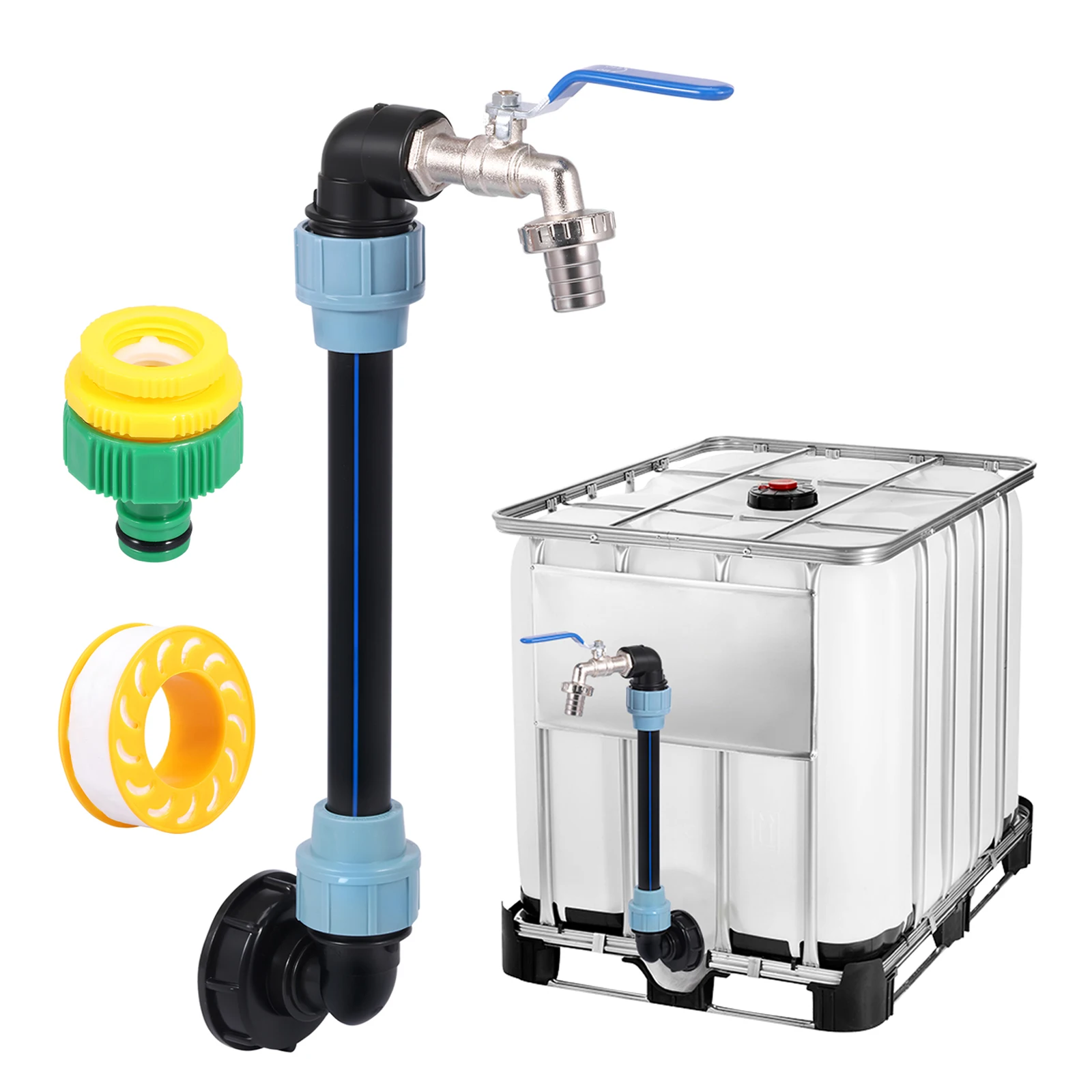 3/4Inch Outlet Tap IBC Adapter Tank Connection Faucet for 1000L ...