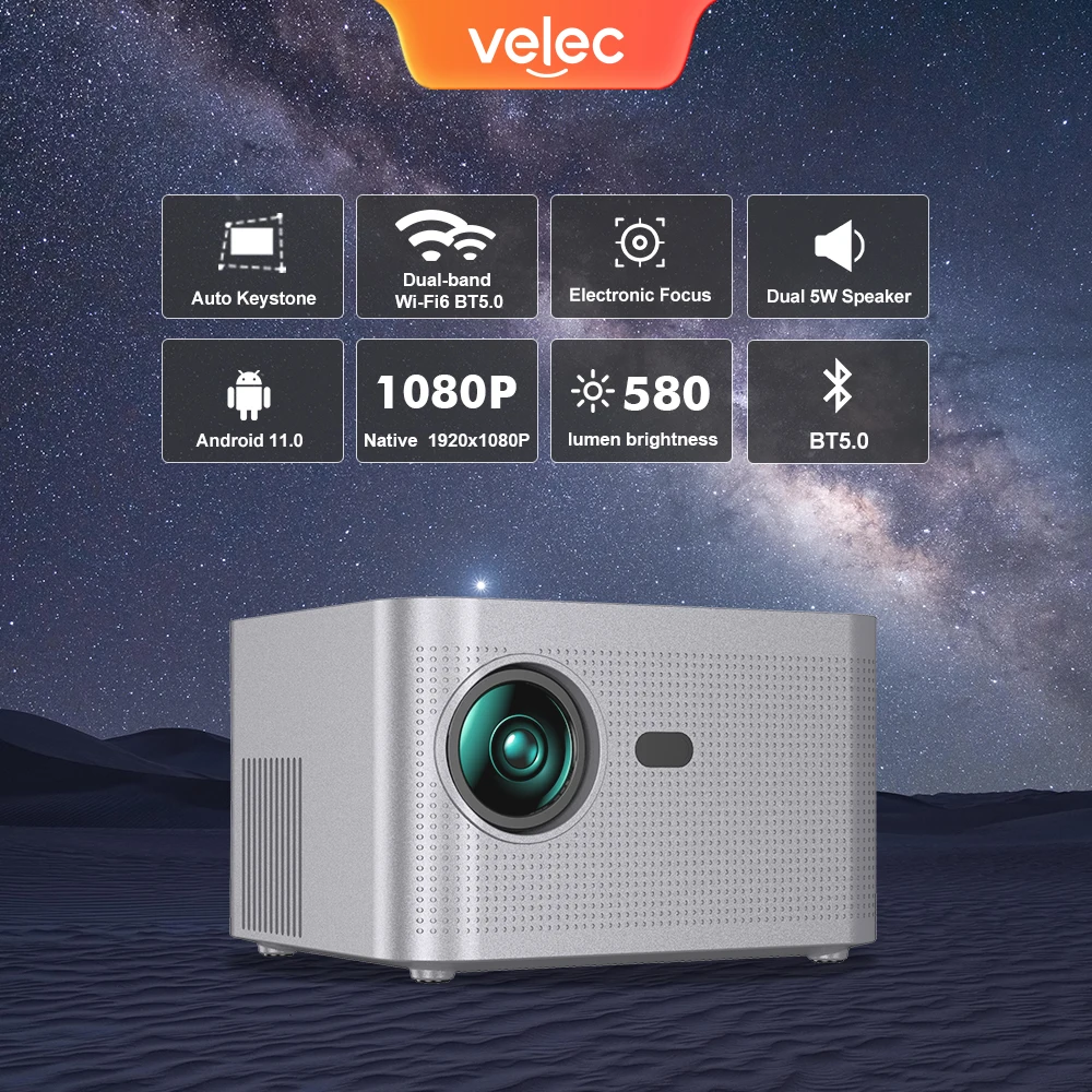 Smart-Projector-HY350-4K-580ANSI-Wifi6-0-BT5-0-1080P-Android-11 ...