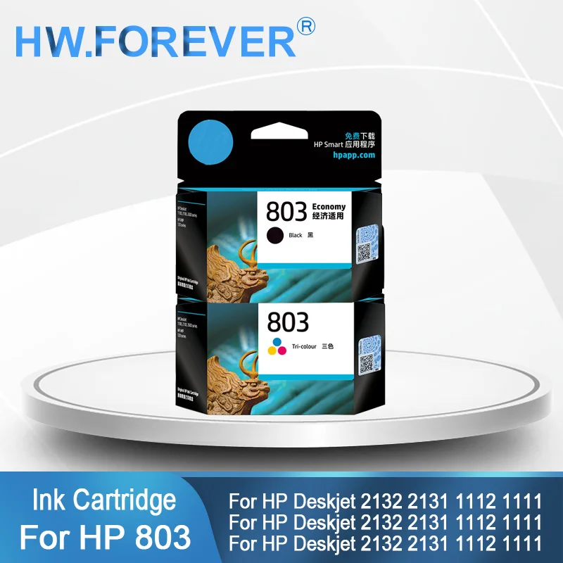 Original 803 803XL Ink Cartridge For HP Deskjet 2132 2131 1112 1111 ...