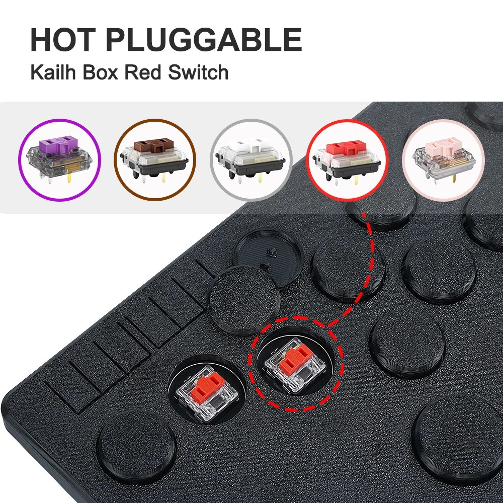 Flatbox-Arcade-Fight-Stick-Mini-Hitbox-Buttons-Style-Hot-SWAP-Kailh ...