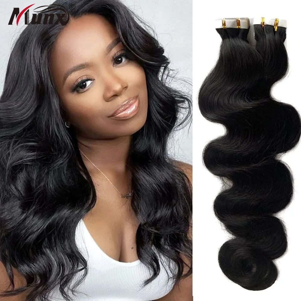 Body Wave Tape In Hair Extensions Human Hair Tape Ins Black Women Real ...