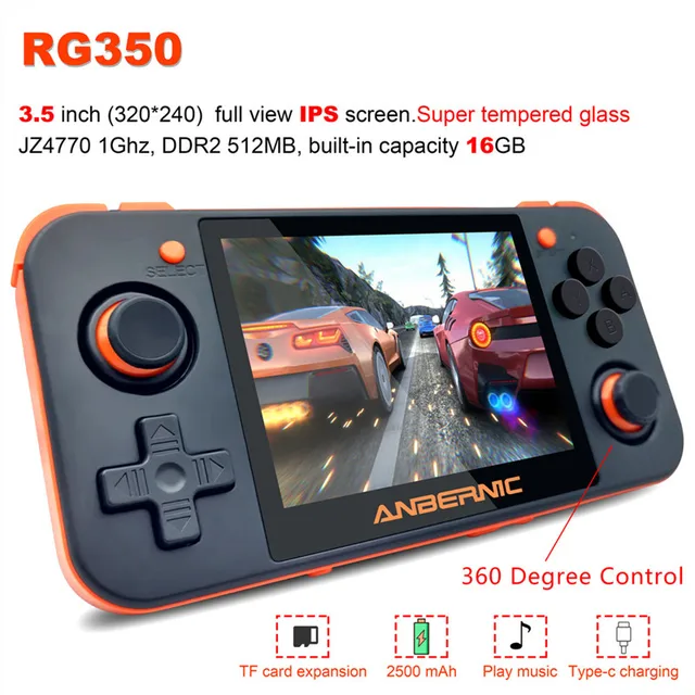 3.5inch IPS Screen RG350 Retro Game Console Linux System HDMI Outpu 16G 32G 64G 10000 Games RG 350 Handheld Game Player