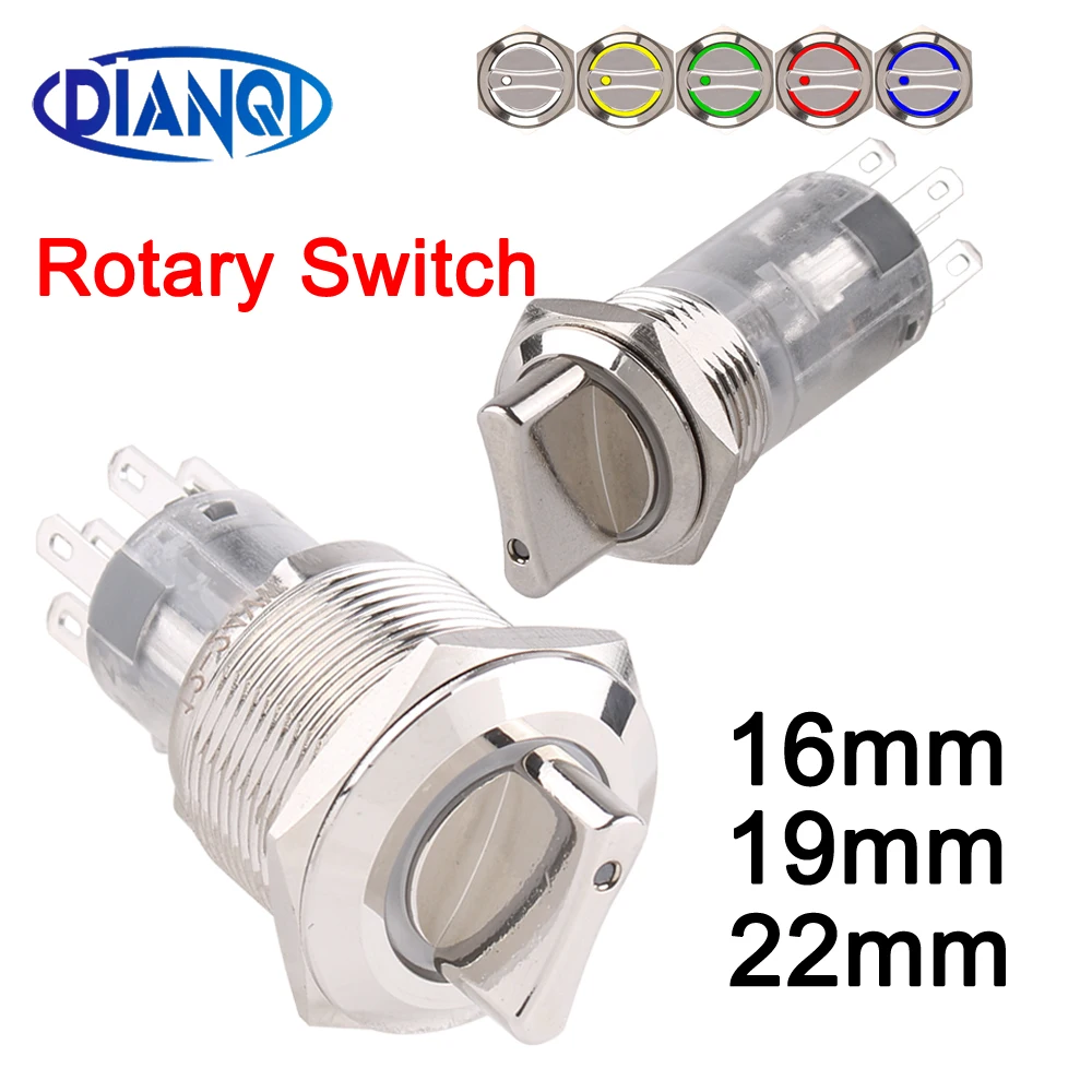 Rotary-Switches-Knob-DPDT-SPDT-2-3-position-16-19-22MM-Latching ...
