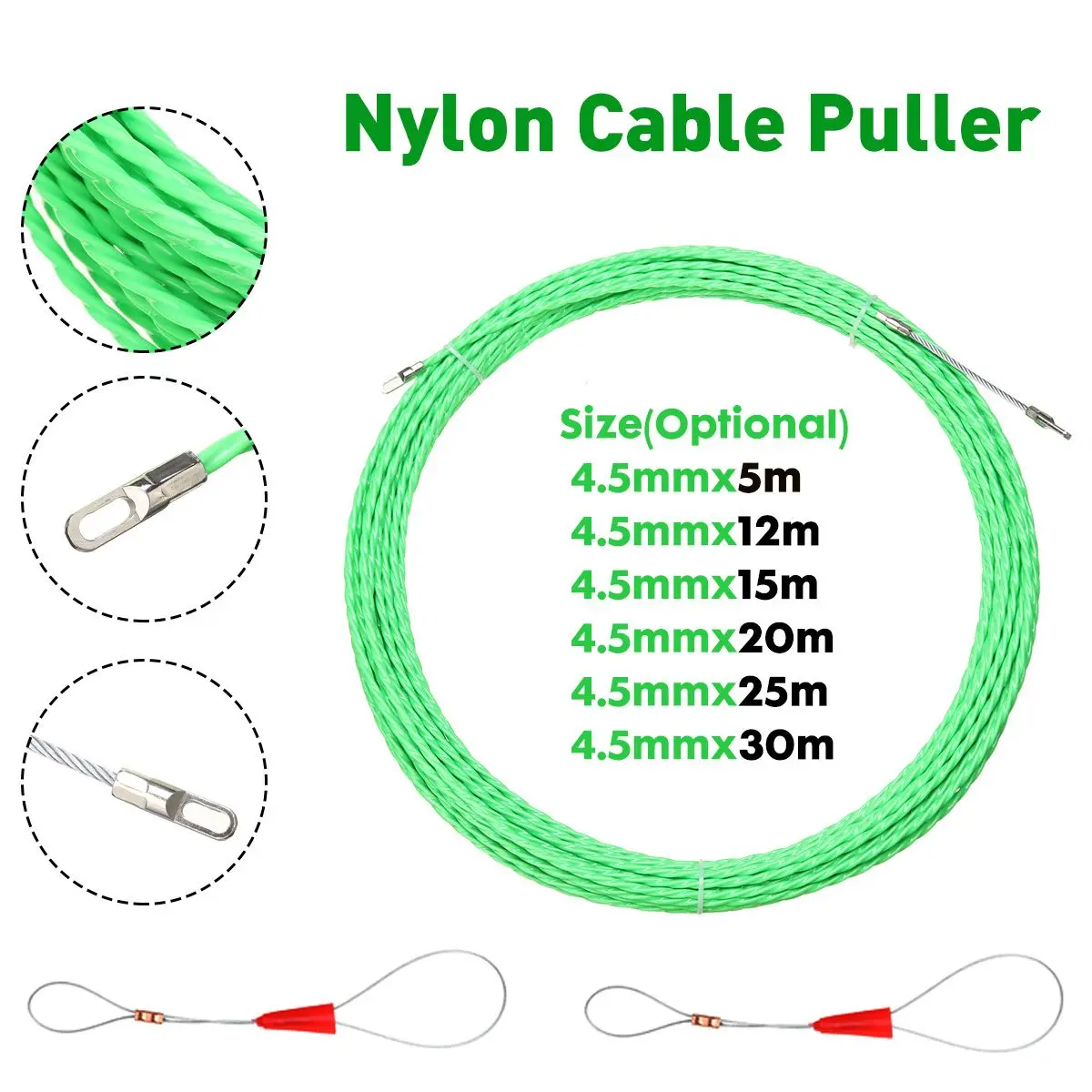 4-5mm-5-12-15-20-25-30m-Black-Durable-Fiberglass-Electric-Guide-Device ...