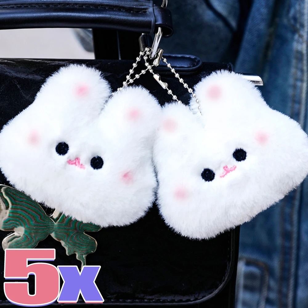 1-5pcs-Sweet-Cartoon-Plush-Rabbit-Doll-Keychain-Sweet-Cute-Angry-Crying ...