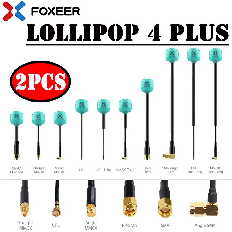 Foxeer Lollipop 4 Plus FPV 안테나, FPV 레이싱 드론용, 5.8G, 2.6DBI, RHCP, LHCP, SMA, RPSMA, UFL, MMCX ...