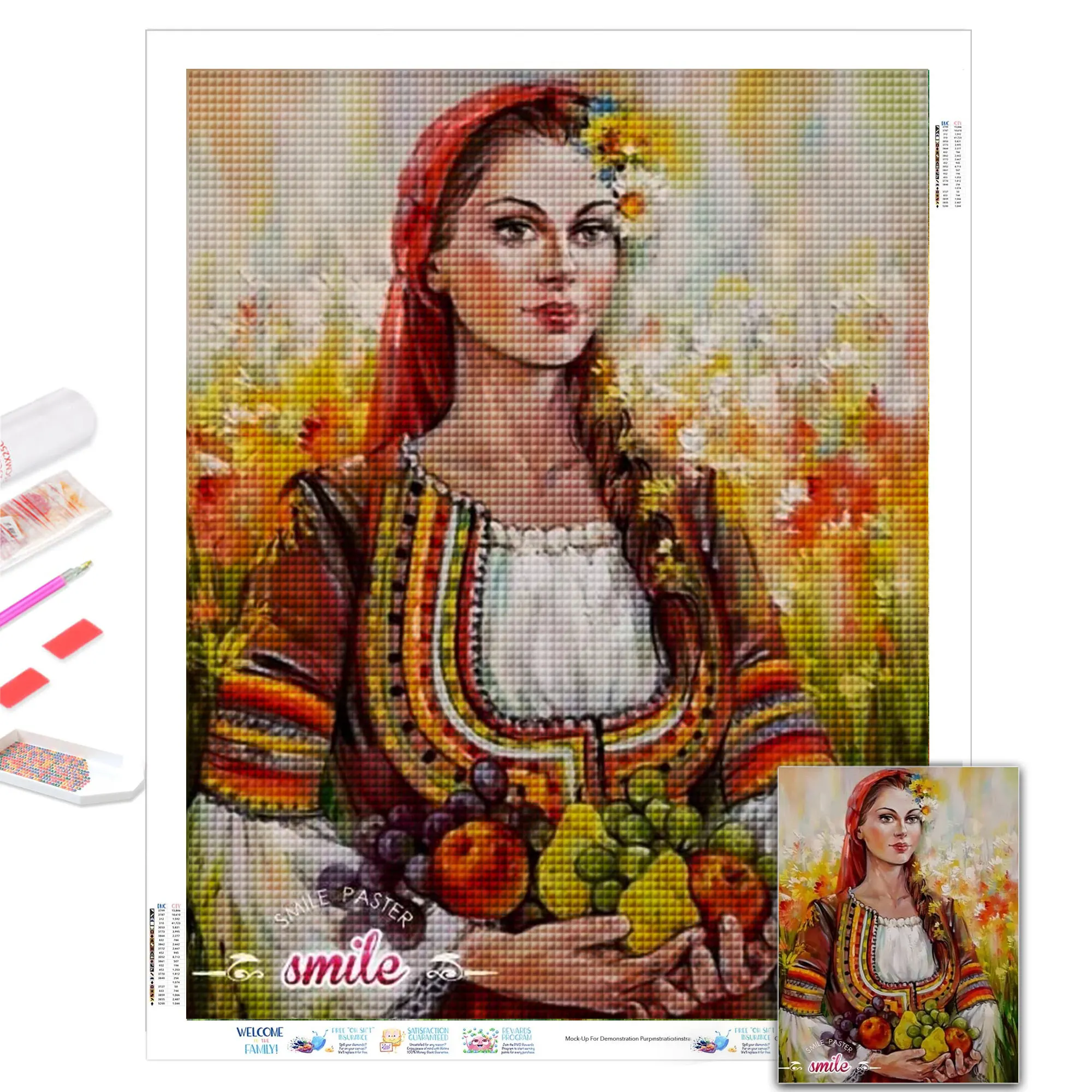 New-Diamond-Mosaic-Cross-Stitch-Kits-Indian-Beauty-Women-Portrait ...