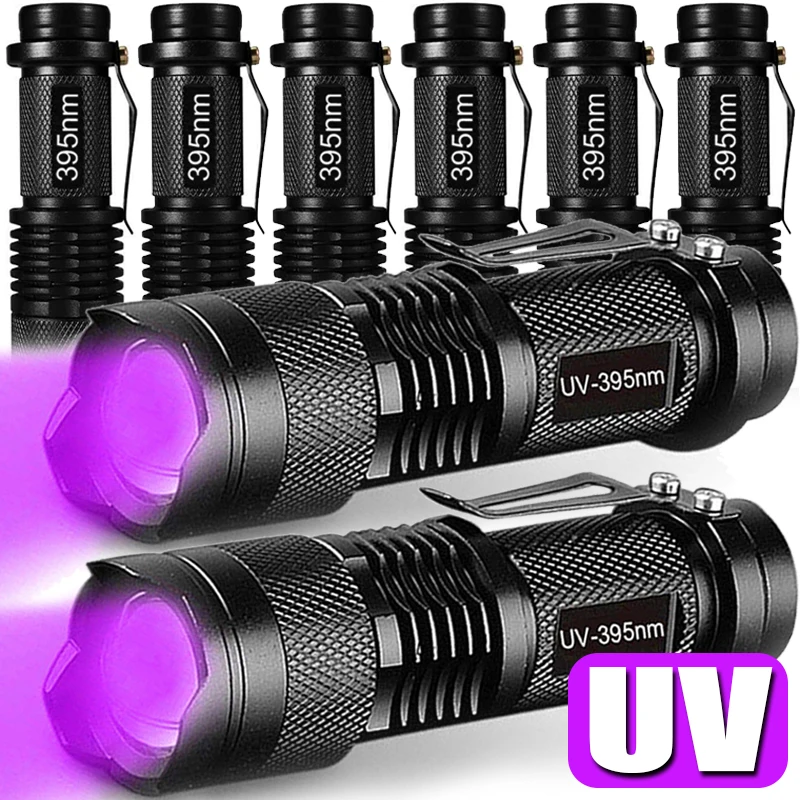 395-365nm-Mini-UV-Flashlight-LED-Zoomable-Ultra-Violet-Light-Torches-Portable-Inspection-Lamp ...