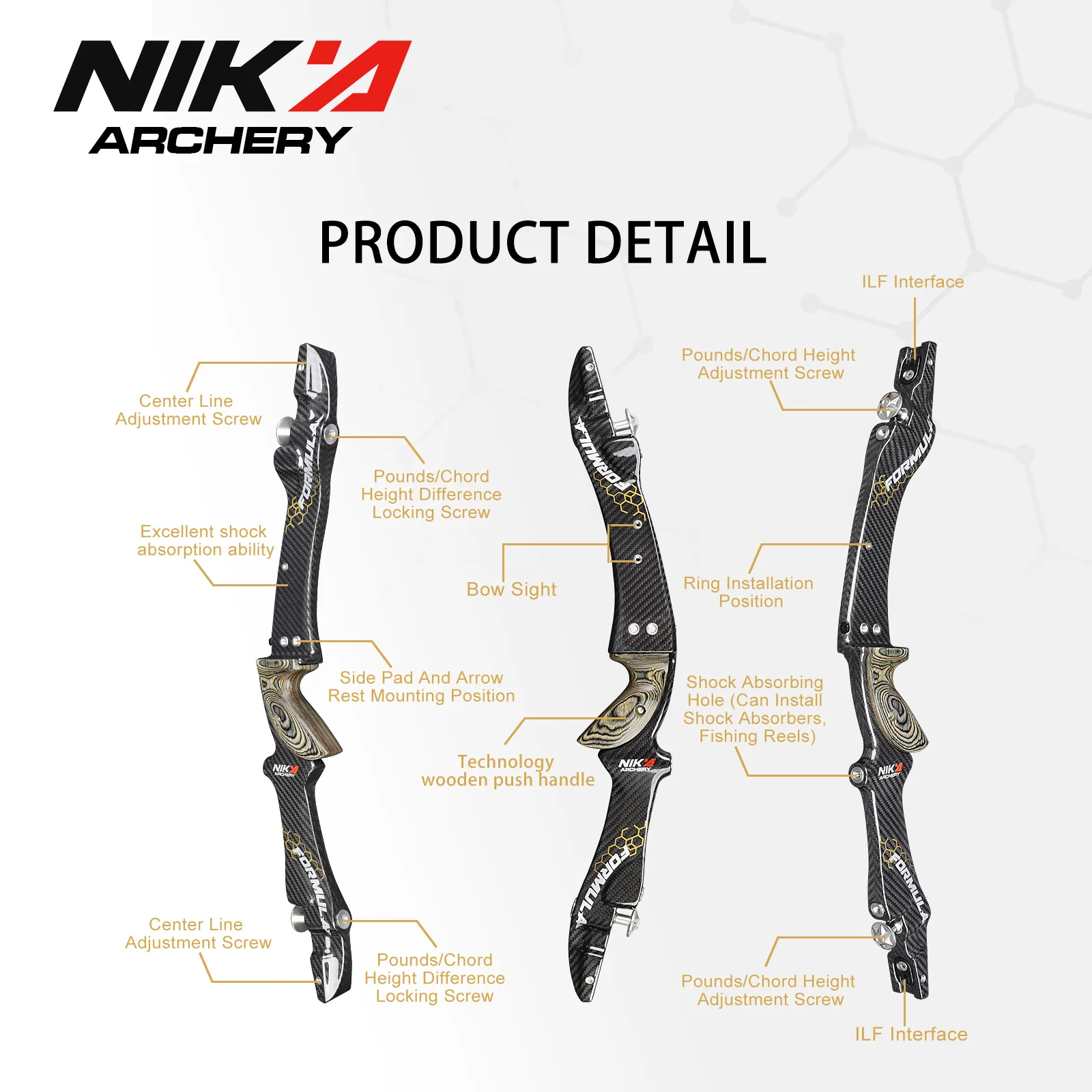 100-Pure-Carbon-Fiber-25-Riser-ILF-Recurve-Bow-Handle-For-Right-Hand ...