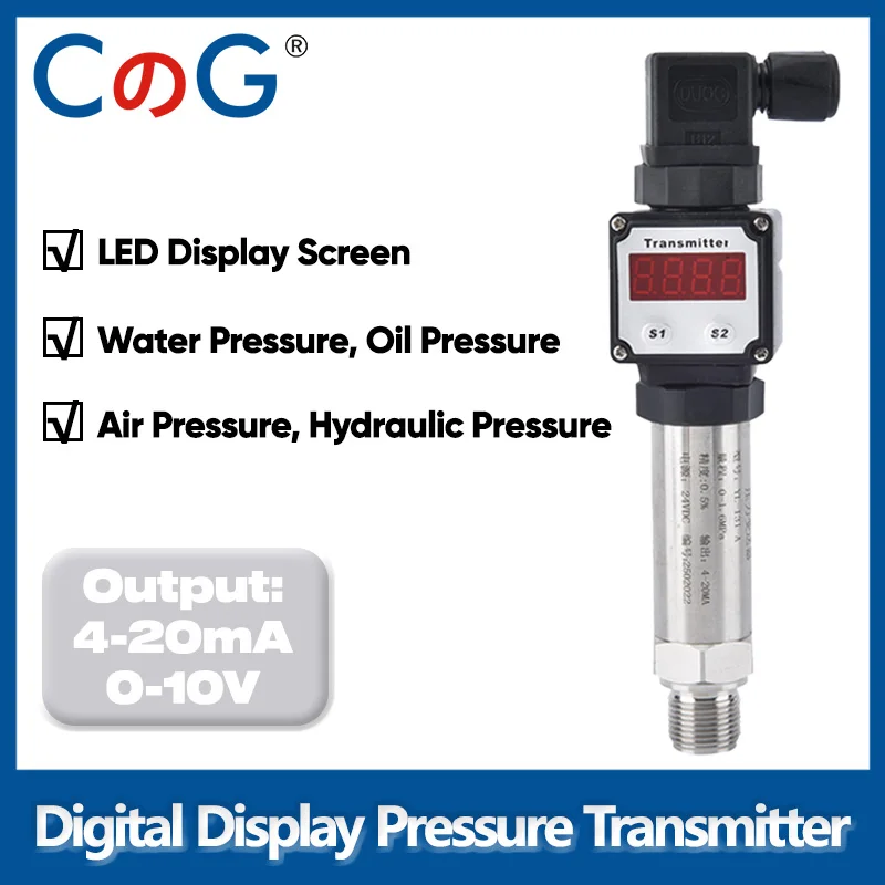CG LED Display Pressure Transmitter 4-20mA/0-10V Output G1/2 High ...