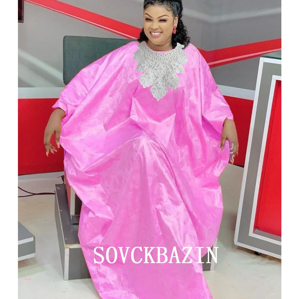 Original-Bazin-Riche-Femme-Long-Dresses-For-African-Women-Daily-Robe ...