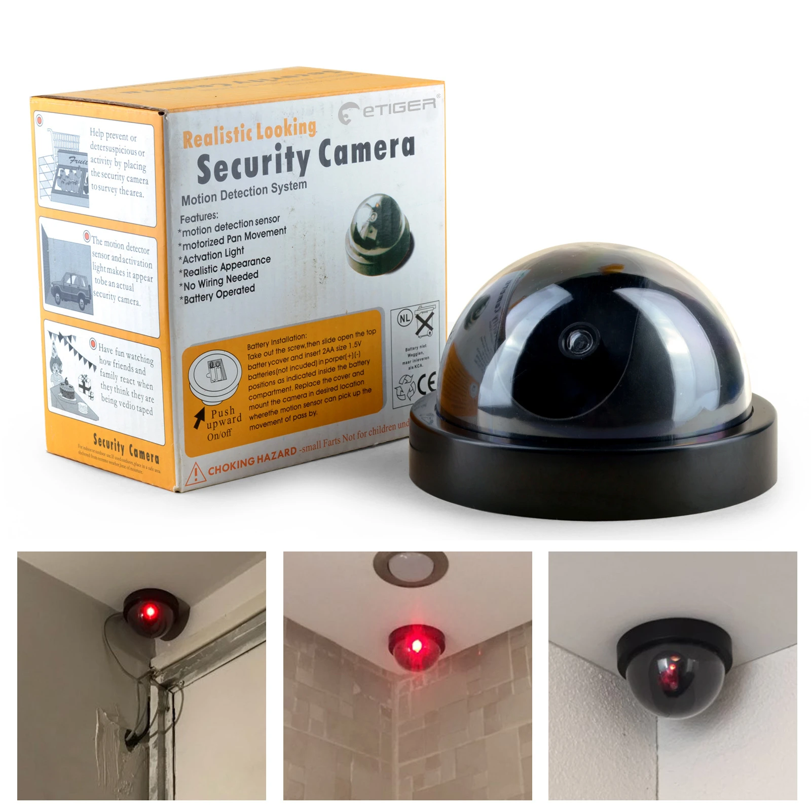 4pcs Dome Dummy Surveillance Cameras Black Simulation Burglar Dummy ...