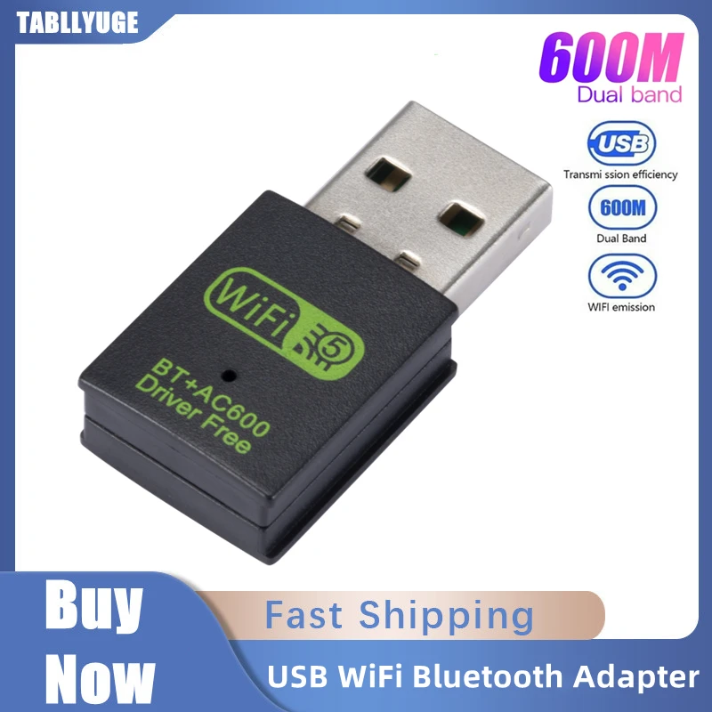 600Mbps-USB-WiFi-Bluetooth-Adapter-Dual-Band-5-8Ghz-Wireless-External ...